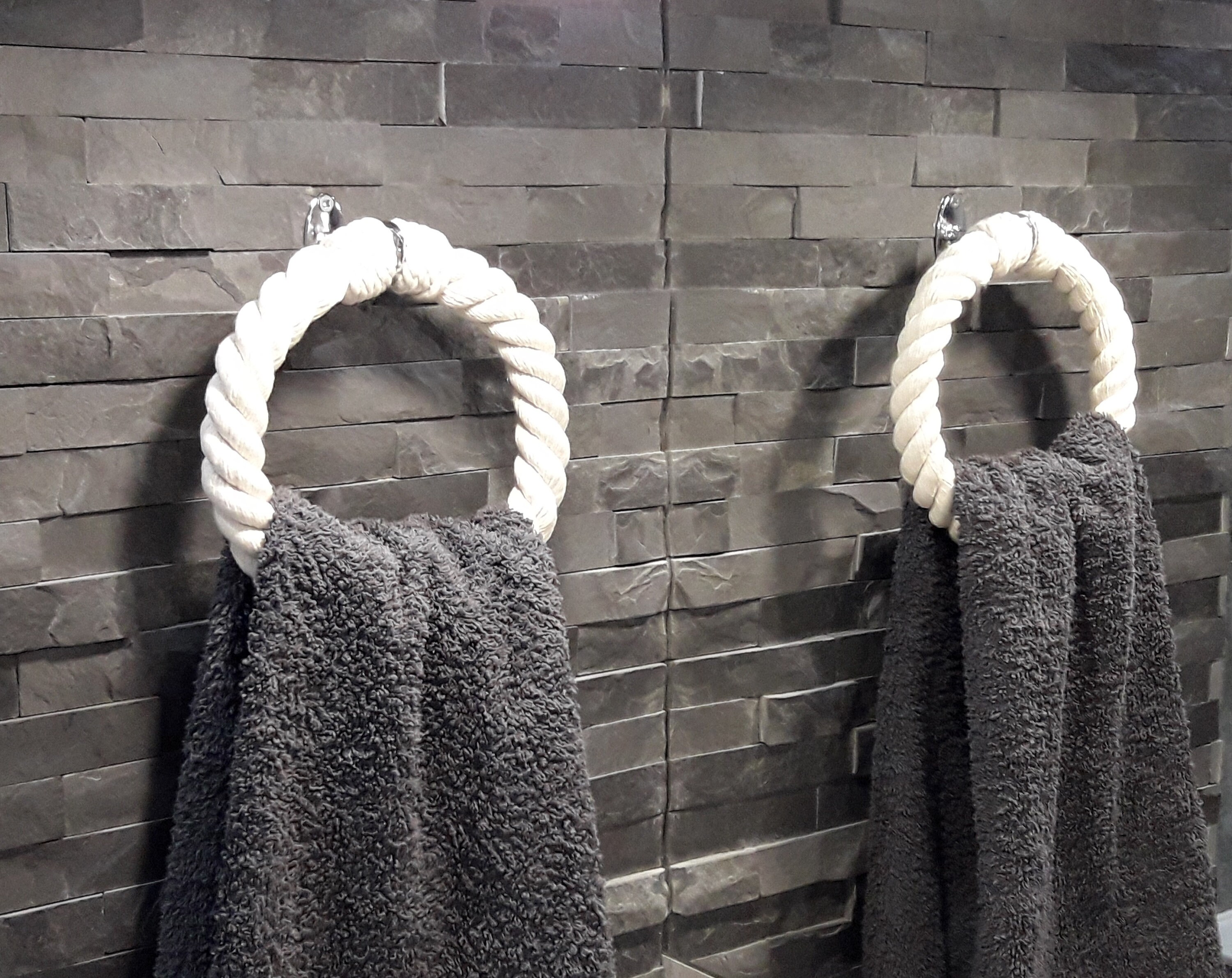 Towel Holder Rope Ring..natural Cotton White Rope..decor for - Etsy