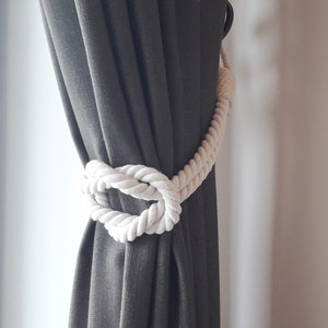 Square Knot Curtain Tie Back Beach Decor Cotton Rope Tiebacks Nautical ...