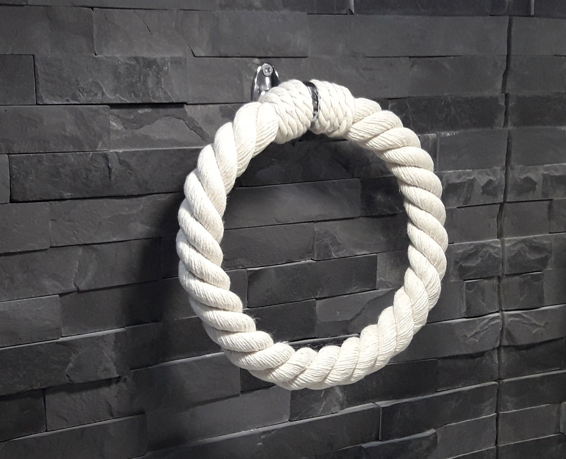 Towel Holder Rope Ring..Natural Cotton White Rope..Decor for | Etsy