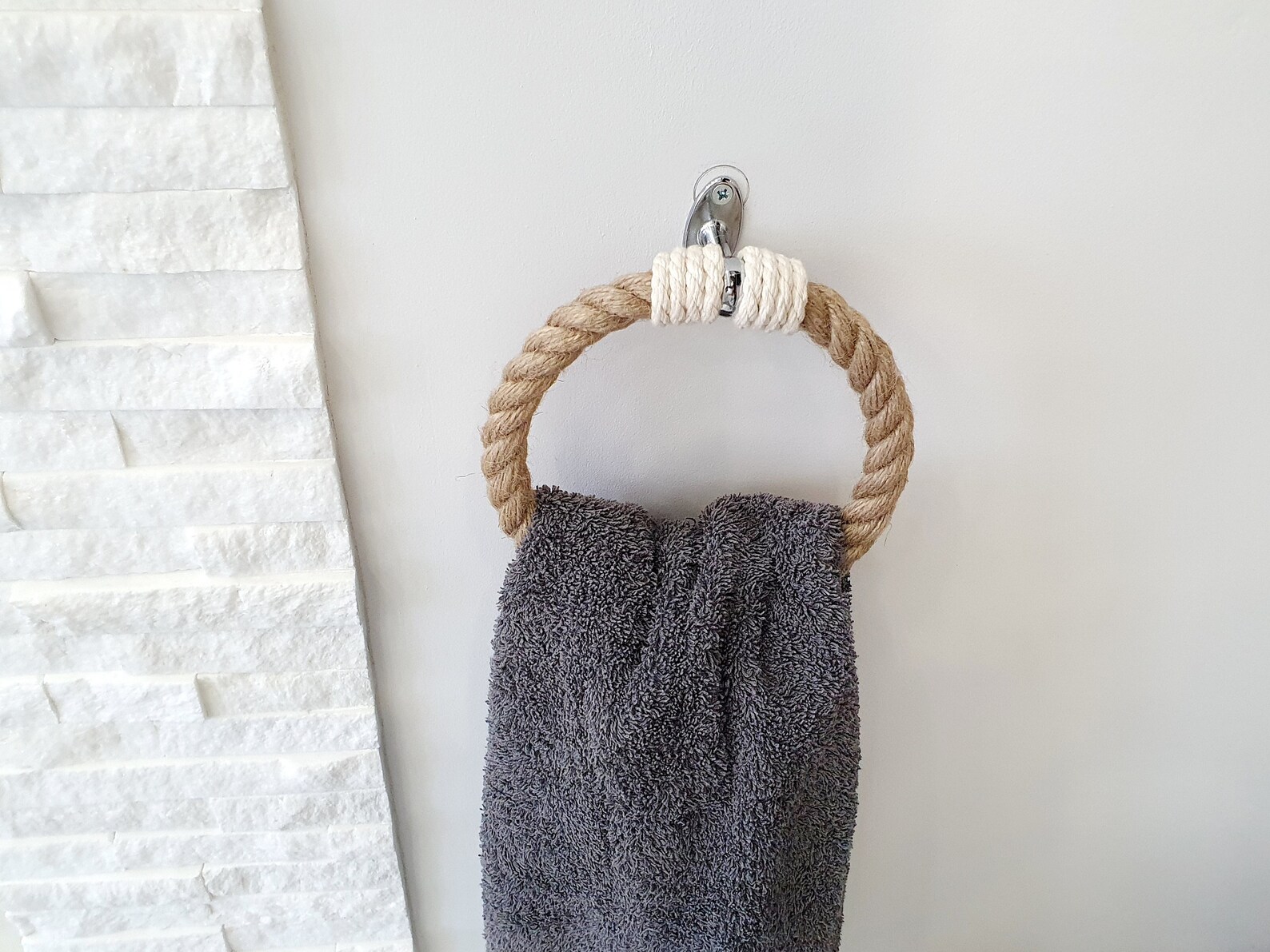 Round Jute Small Towel Holder..decor for Bathroom or - Etsy