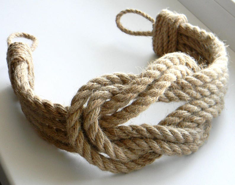 Curtain Tie Back..jute Rope Double Square Knot..nautical - Etsy Canada