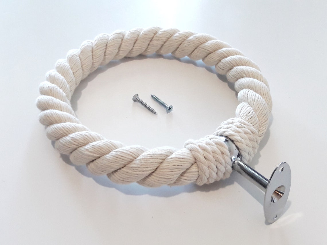 Towel Holder Rope Ring..Natural Cotton White Rope..Decor for | Etsy
