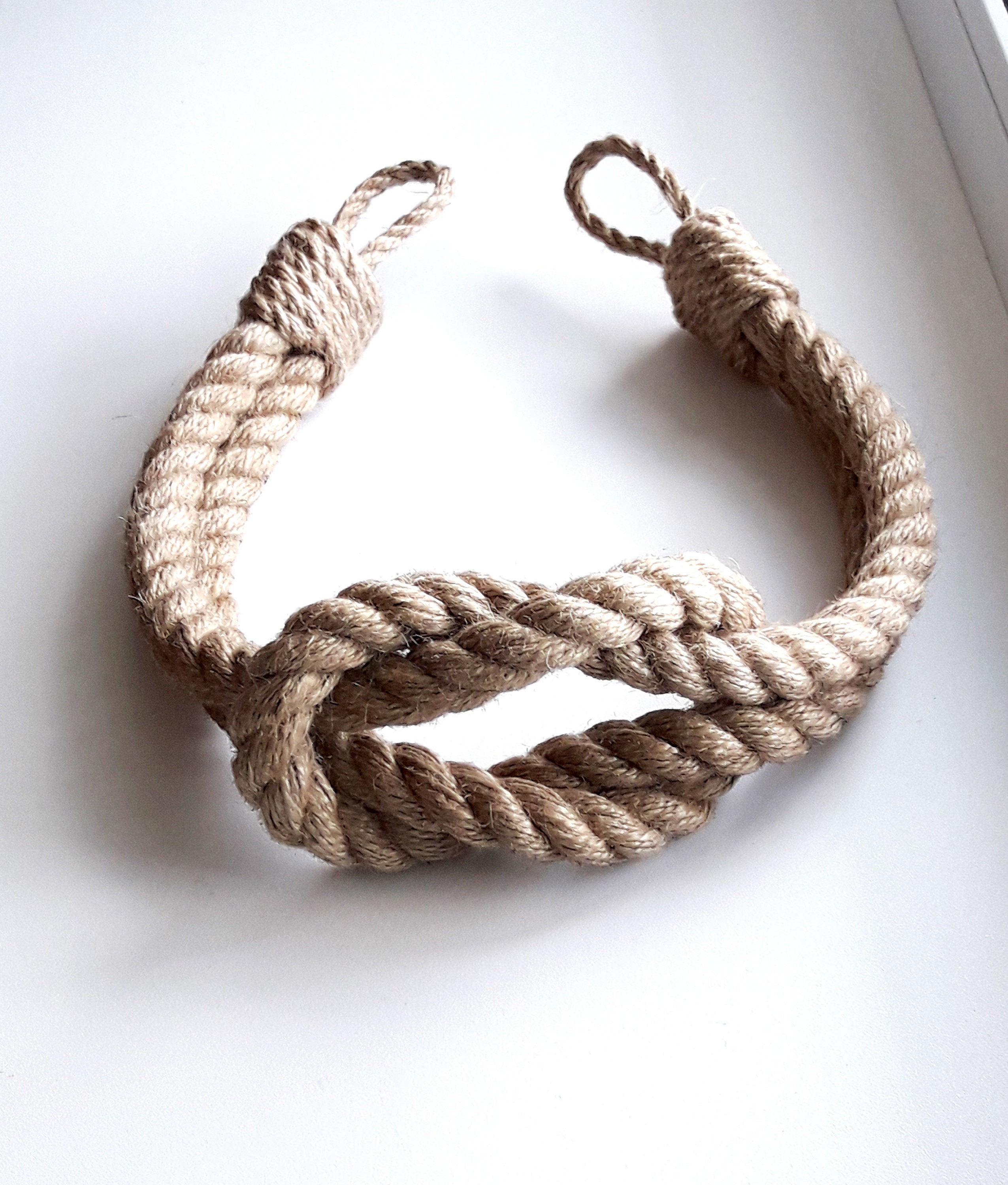 Square Knot Curtain Tie-Back Beach Decor Jute Rope Curtain | Etsy