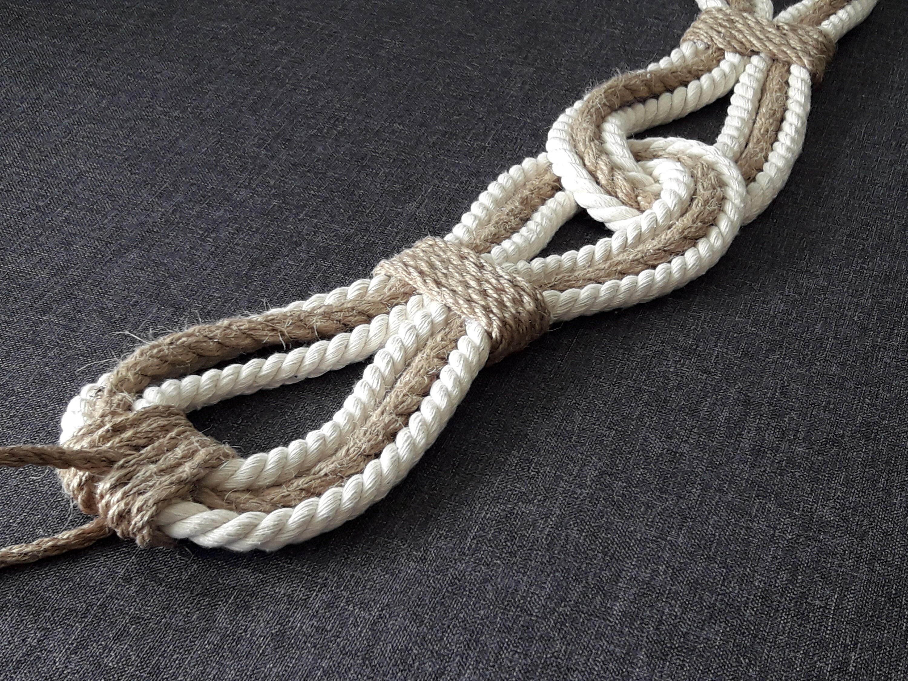 Curtain Tie back Infinity..Tie Cotton and Jute | Etsy