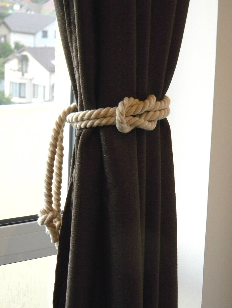 Square Knot Nautical Curtain Tie-backs Beach Decor Cotton - Etsy