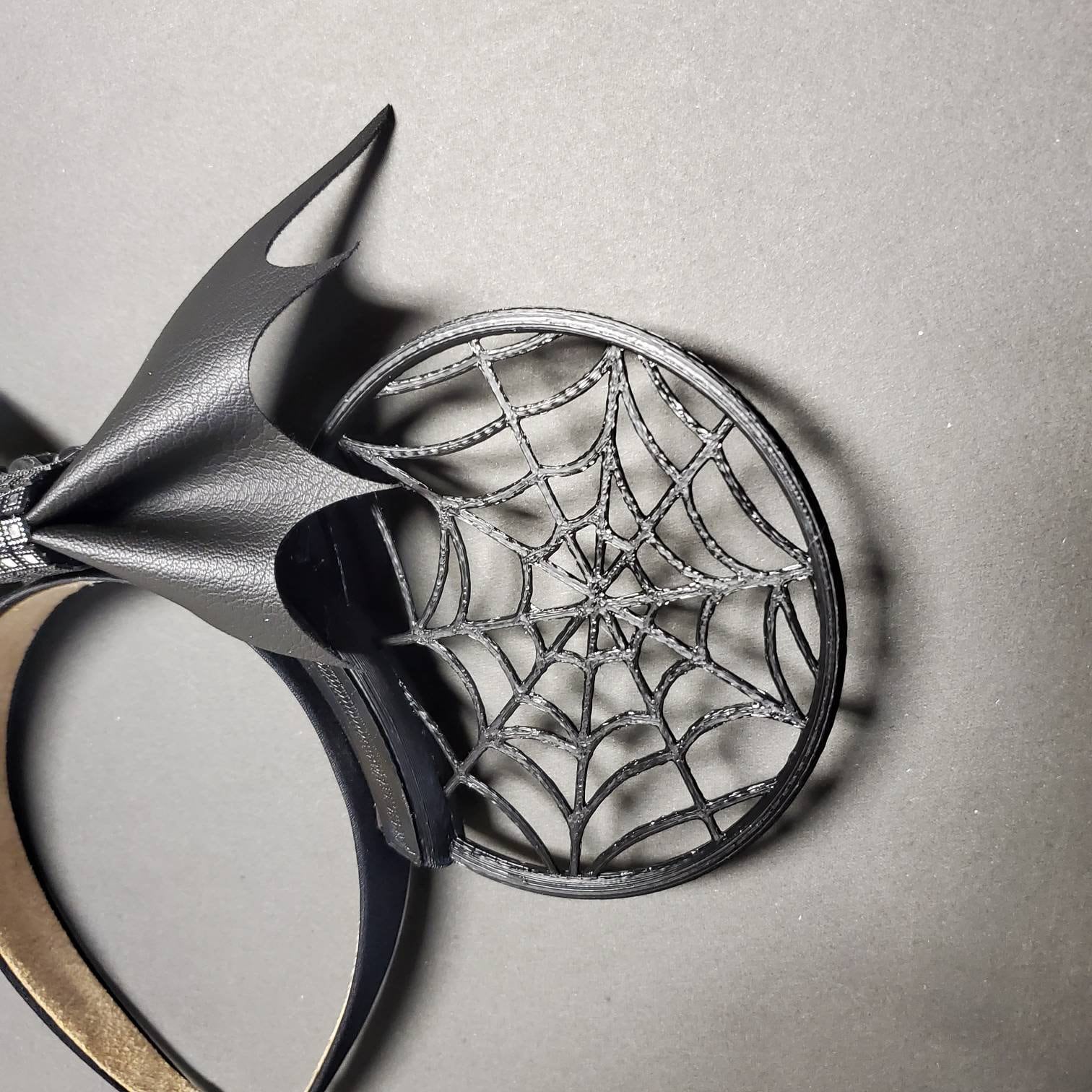 Spider Webbed Disney Ears With Batty Bow | Etsy