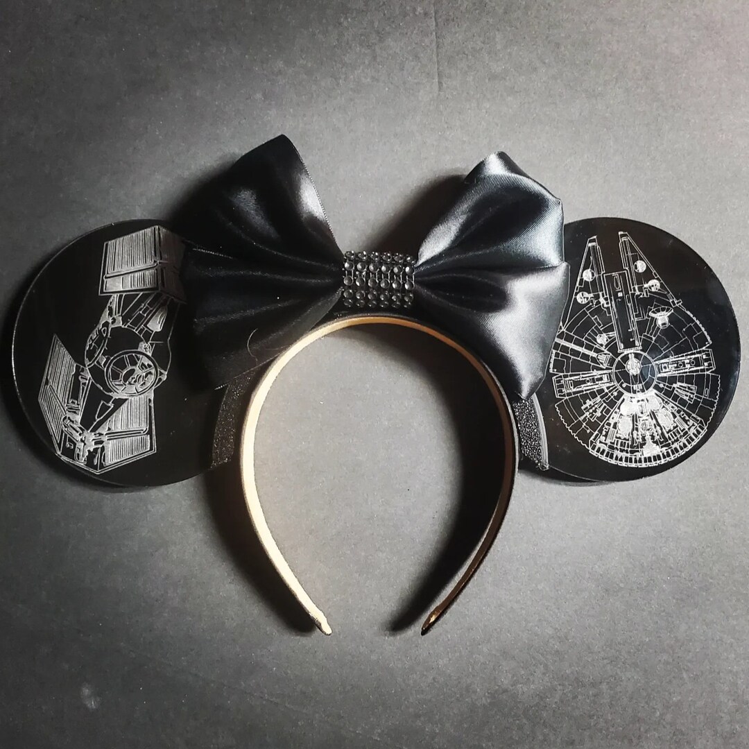 TIE and Falcon Star Wars Illuminated Minnie Ears Headband - Etsy