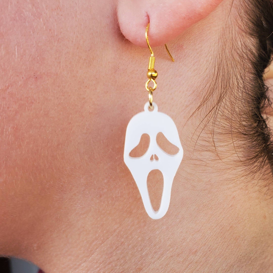 Scream Ghost Face Earrings - Etsy