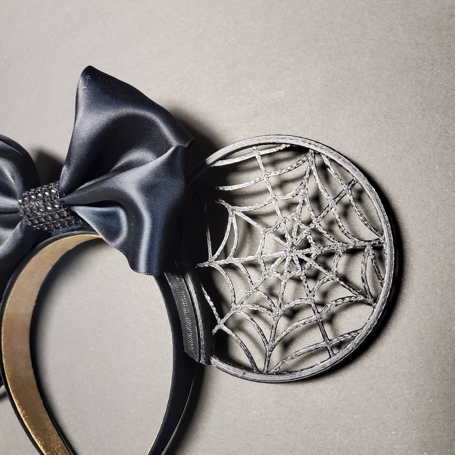 Spider Webbed Disney Ears With Batty Bow | Etsy