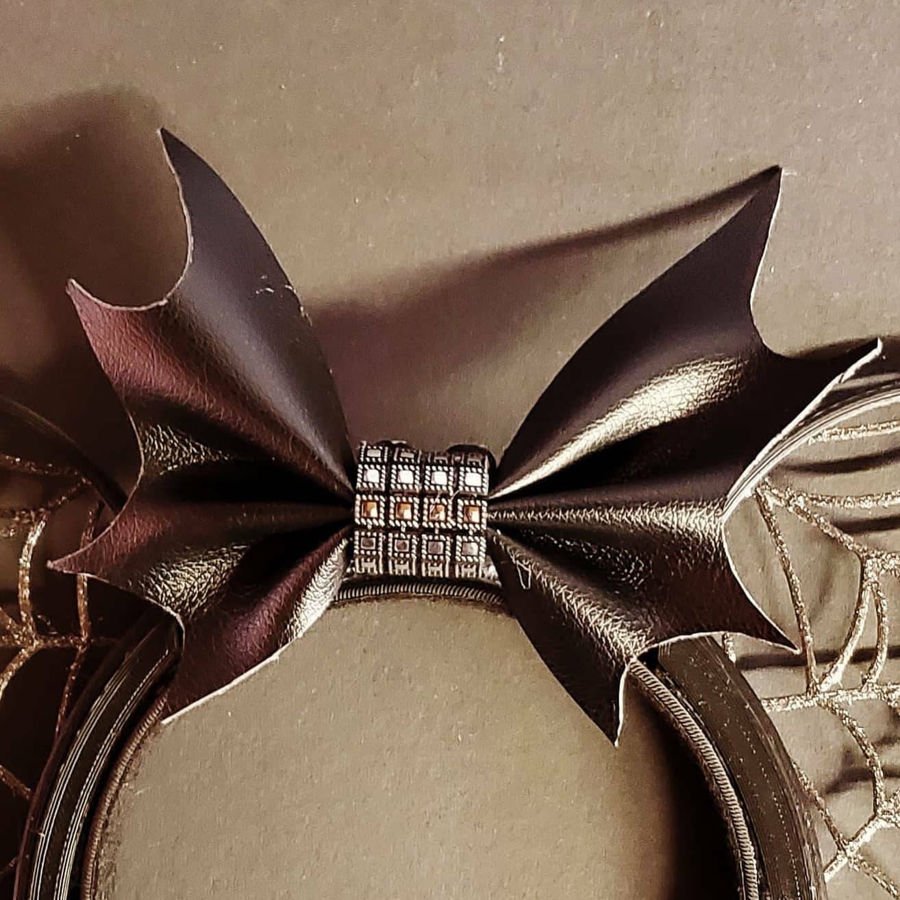 Spider Webbed Disney Ears With Batty Bow | Etsy
