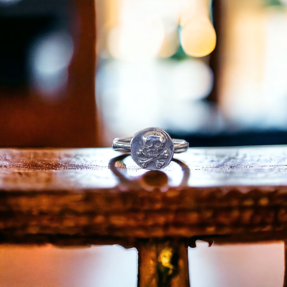 Skull and Crossbones: Sterling Silver Skull Ring|| Pirate Jewelry ...