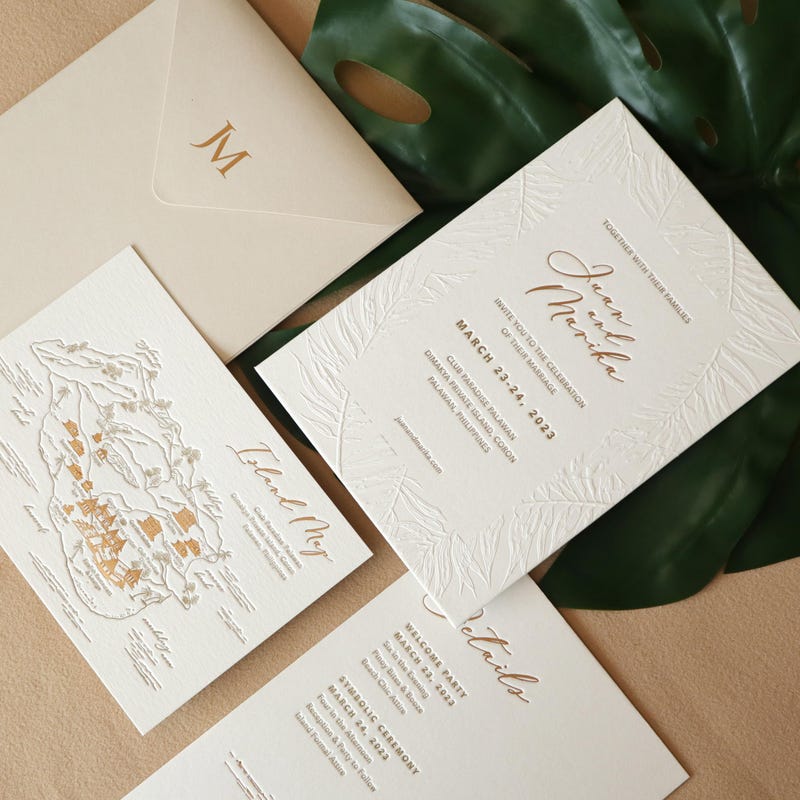 Embossed Invitation - Etsy