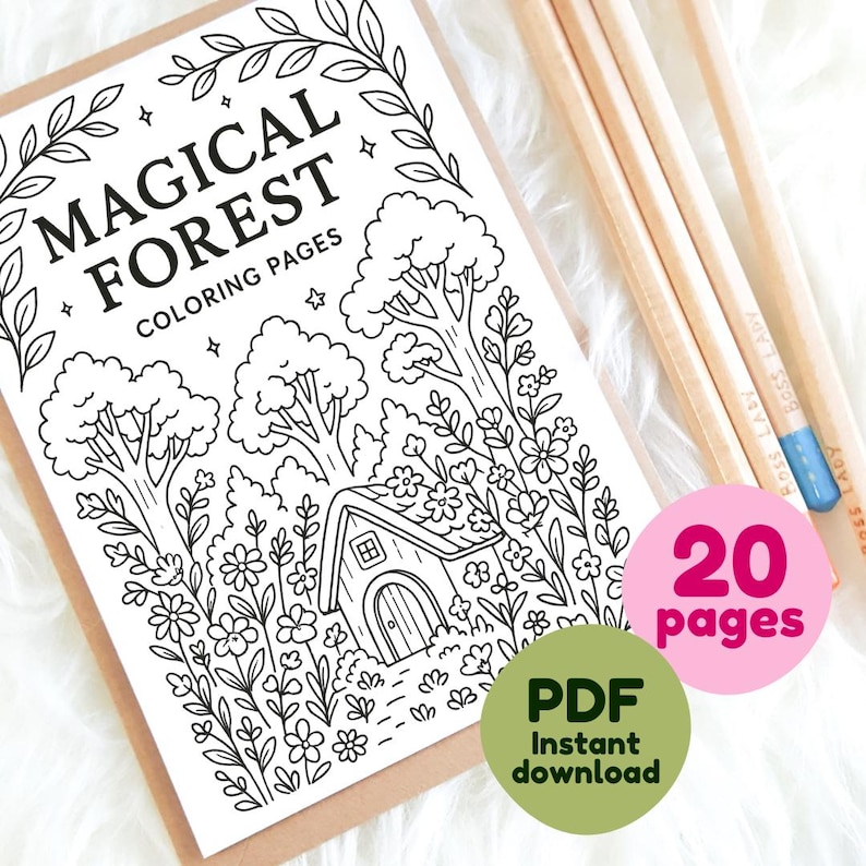 Magical Forrest, 20 Coloring Pages, Printable, Digital Download - Etsy