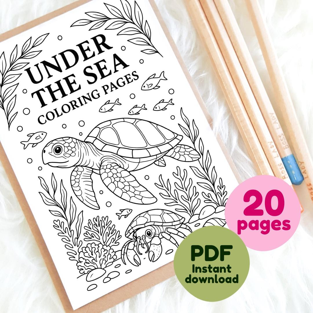 Under the Sea, 20 Coloring Pages, Printable, Digital Download - Etsy