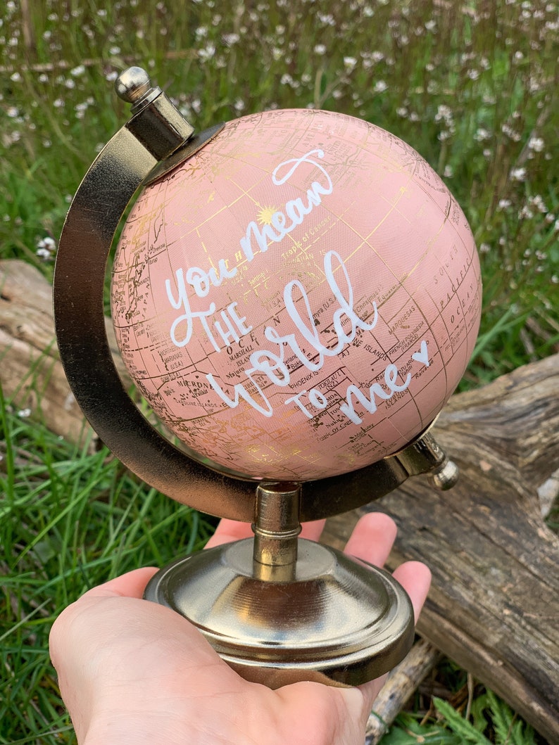 Custom Calligraphy World Globe: Personalized Travel Decor - Etsy