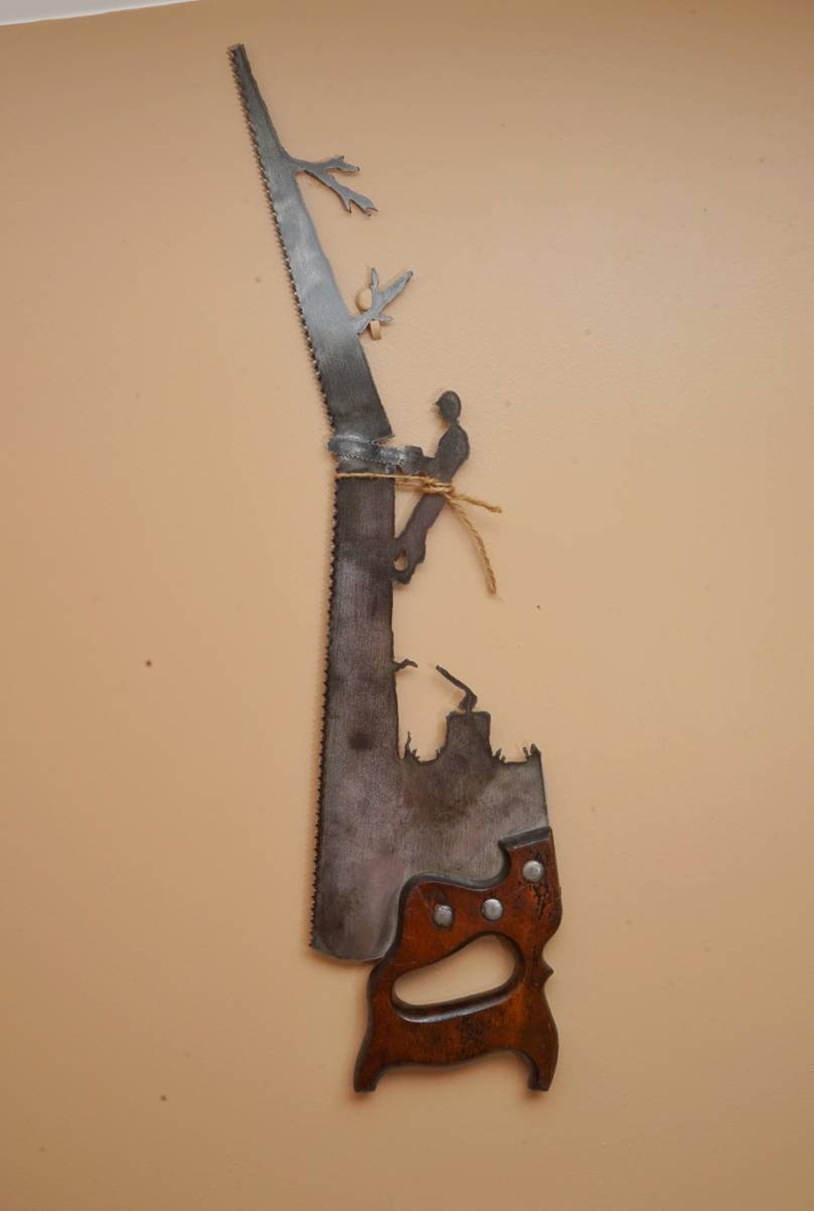 TIMBER Man Felling Tree Plasma Metal Art, Arborist Tree Surgeon Logger ...