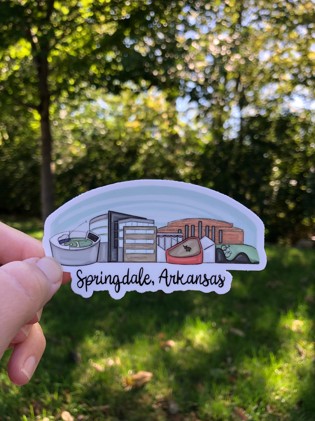VINYL STICKER - Springdale, Arkansas Hand-illustrated Sticker - Etsy