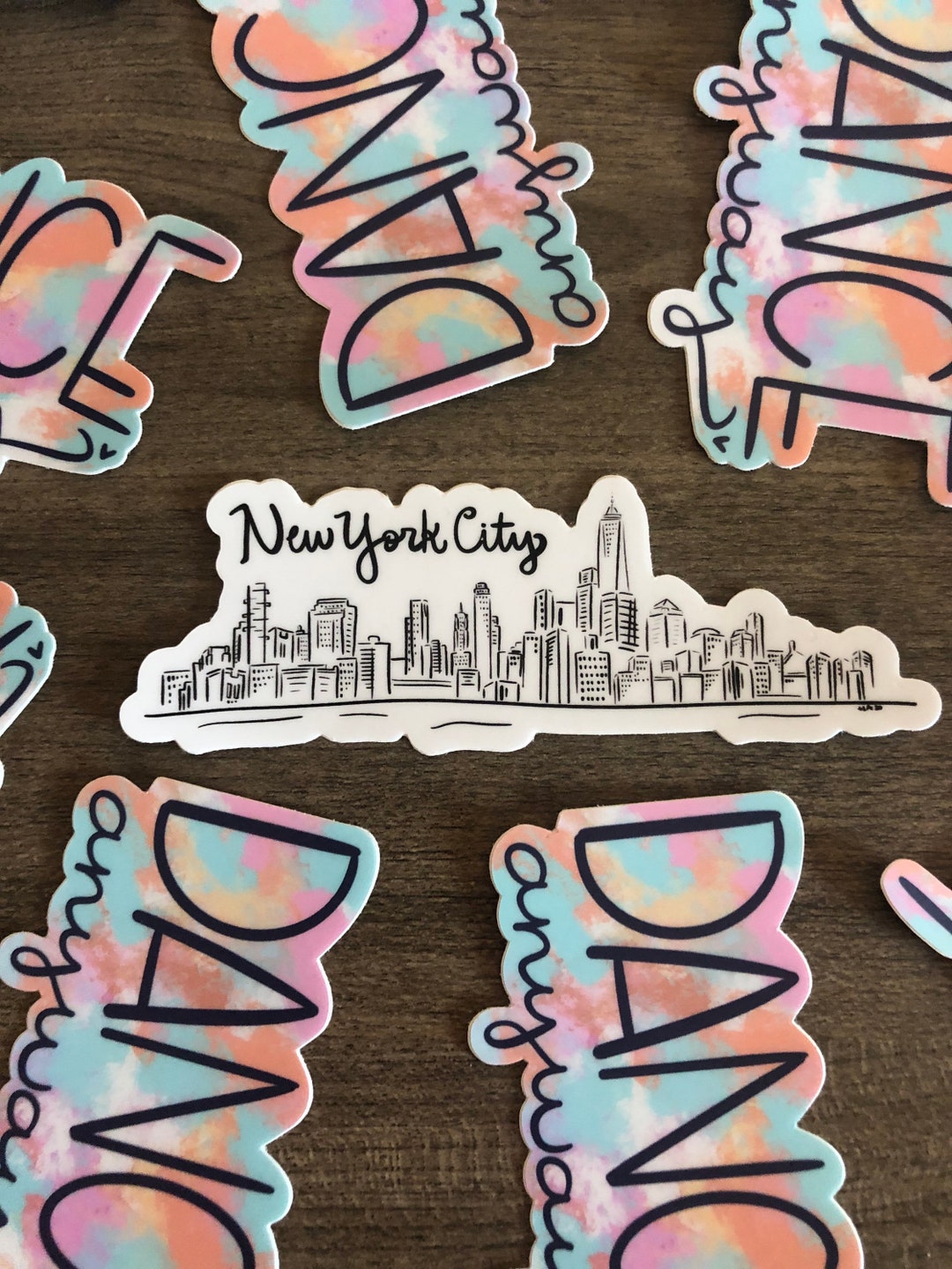New York City Skyline Vinyl Sticker - Hand-illustrated Die Cut Decal - Etsy