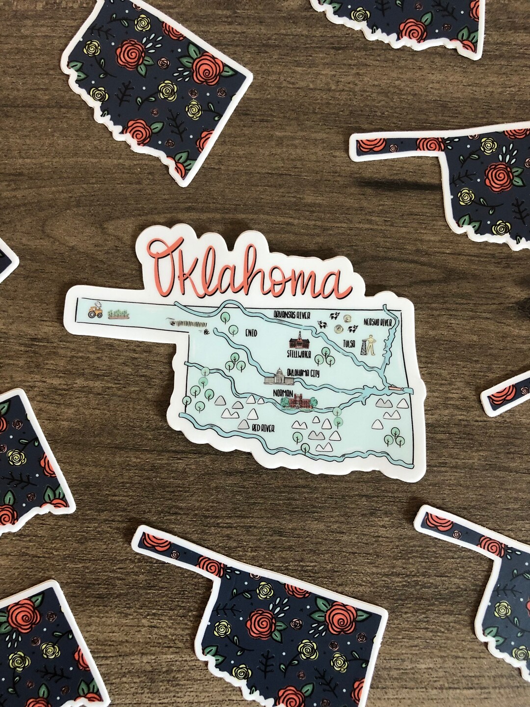 STICKER Oklahoma Landmark Themed Sticker - Etsy