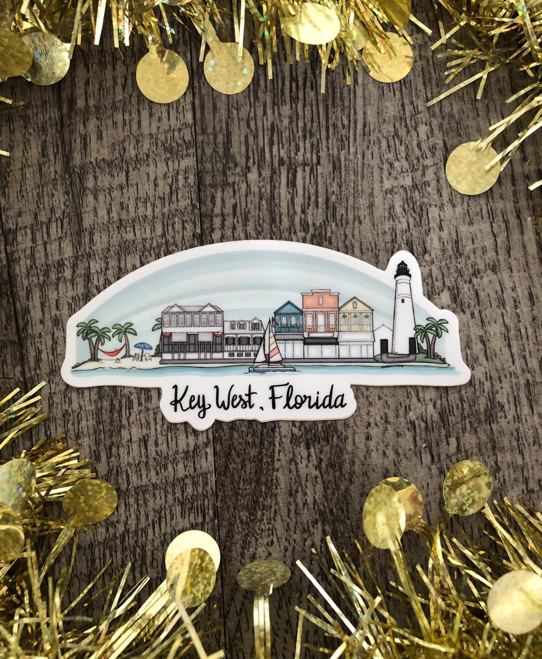 STICKER Key West Florida Skyline - Etsy