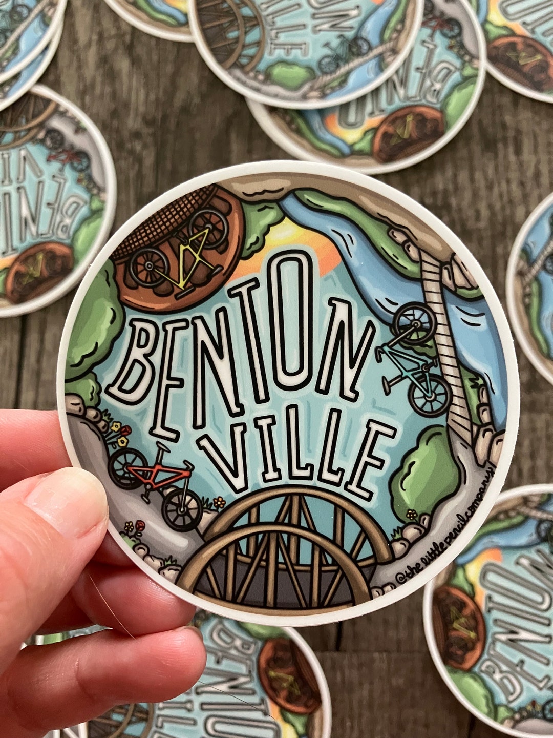 MAGNET Circle Bike Bentonville Sticker - Etsy