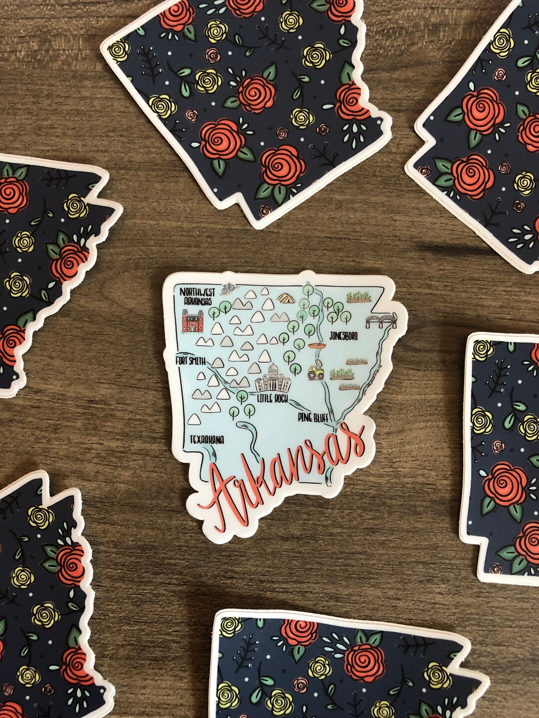 VINYL STICKER - Arkansas Landmarks Sticker - Etsy