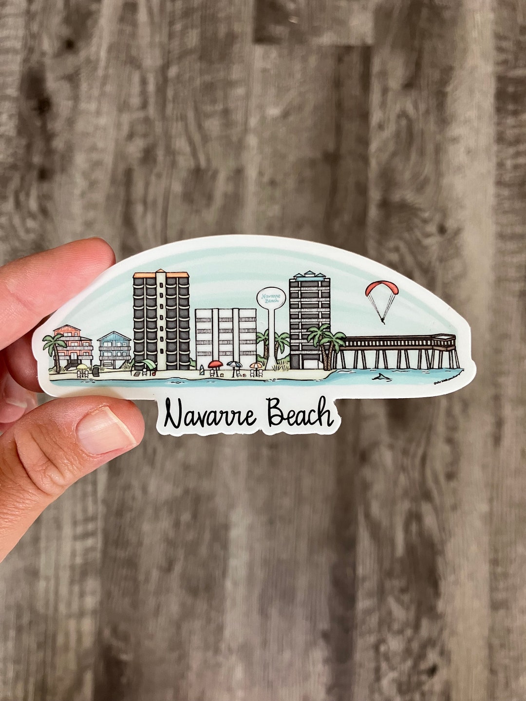 VINYL STICKER - Navarre Beach/florida/santa Rosa Island/beach - Etsy