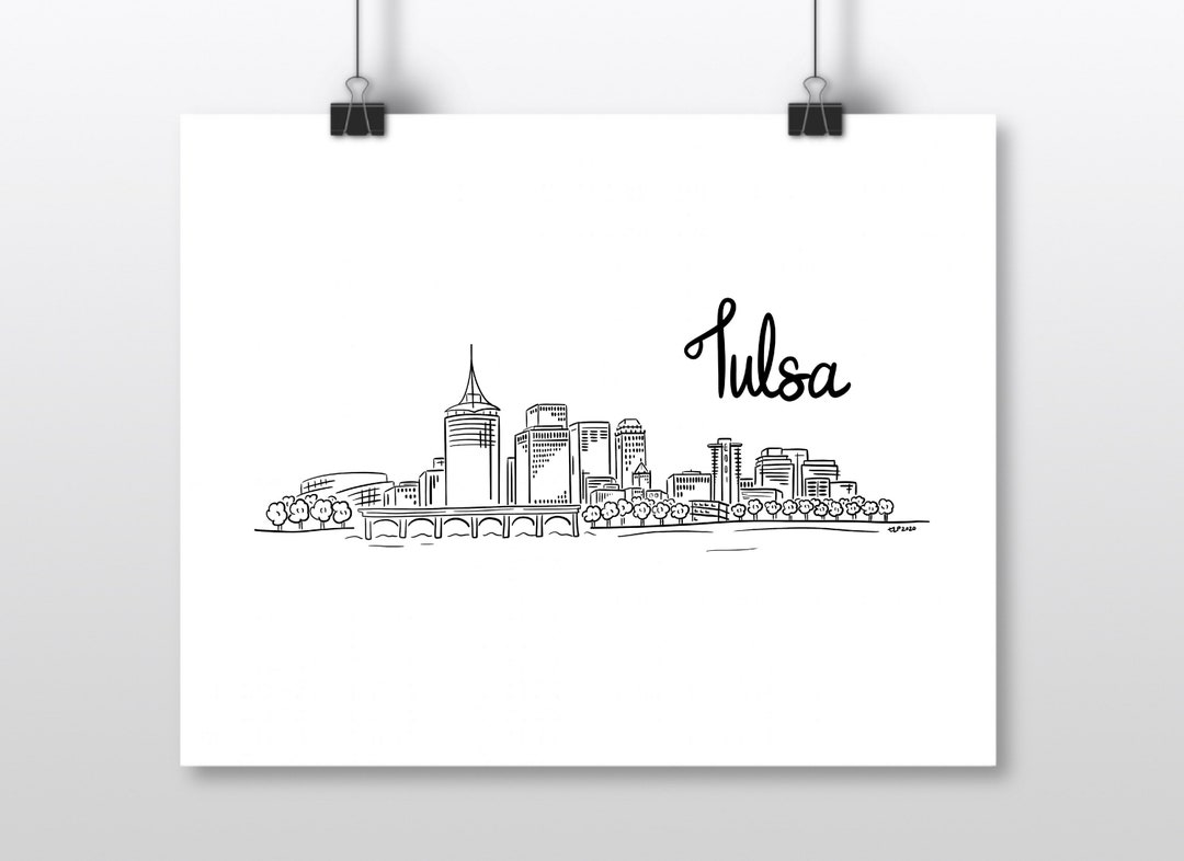 PRINT - Tulsa, Oklahoma Skyline Illustration - Etsy
