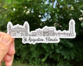 Sticker St. Augustine Florida Lighthouse and Moon Contour - Etsy