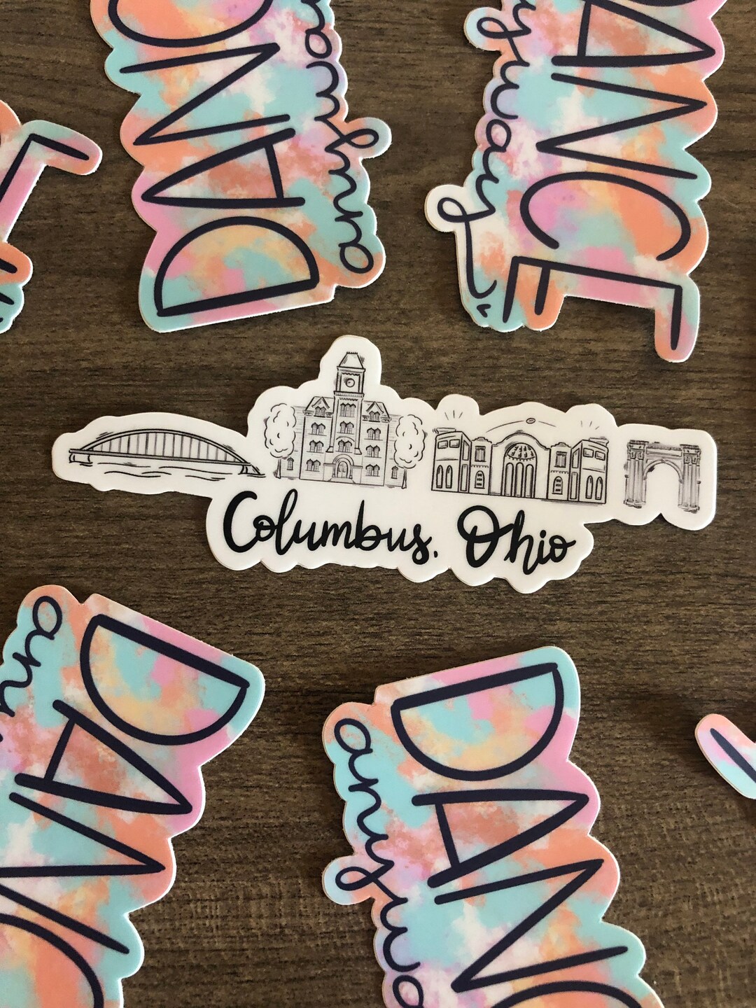 VINYL STICKER - Columbus, Ohio Skyline in Black-and-white - Etsy