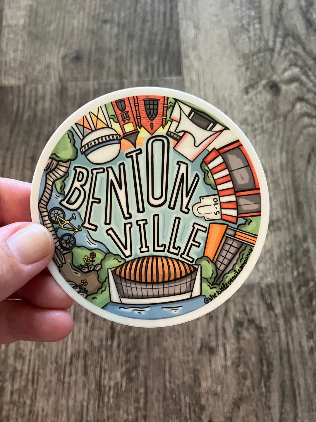 VINYL STICKER - Circle Downtown Bentonville Sticker - Etsy