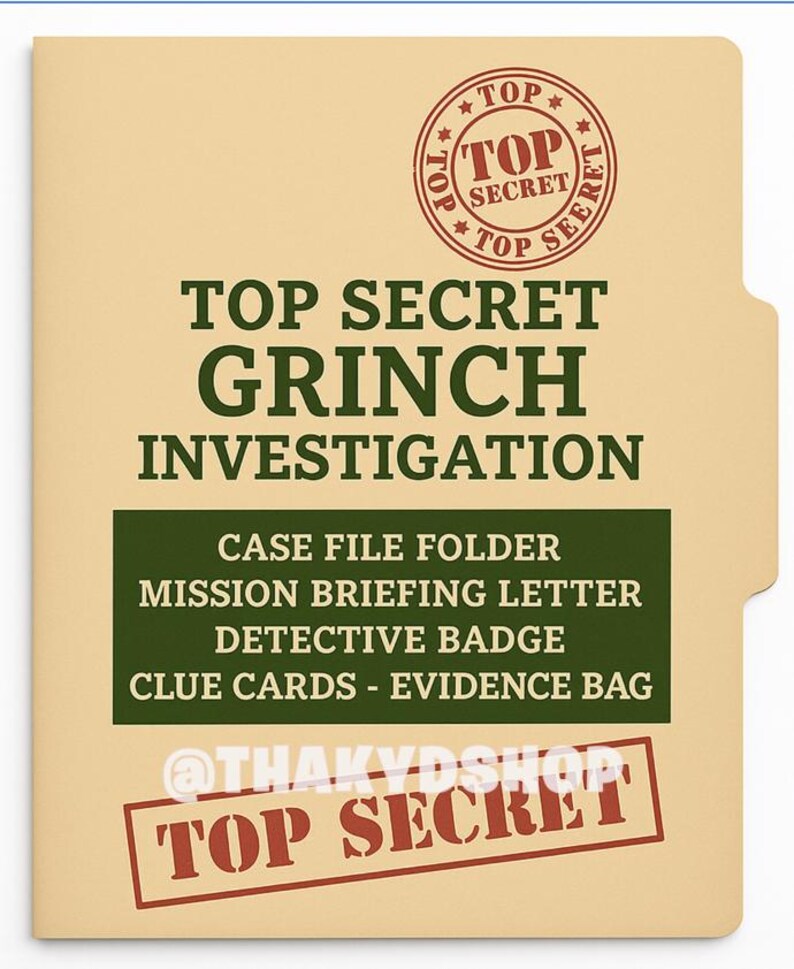 Grinch Case File Party Kit – Christmas Mystery Game for Kids | Whoville ...