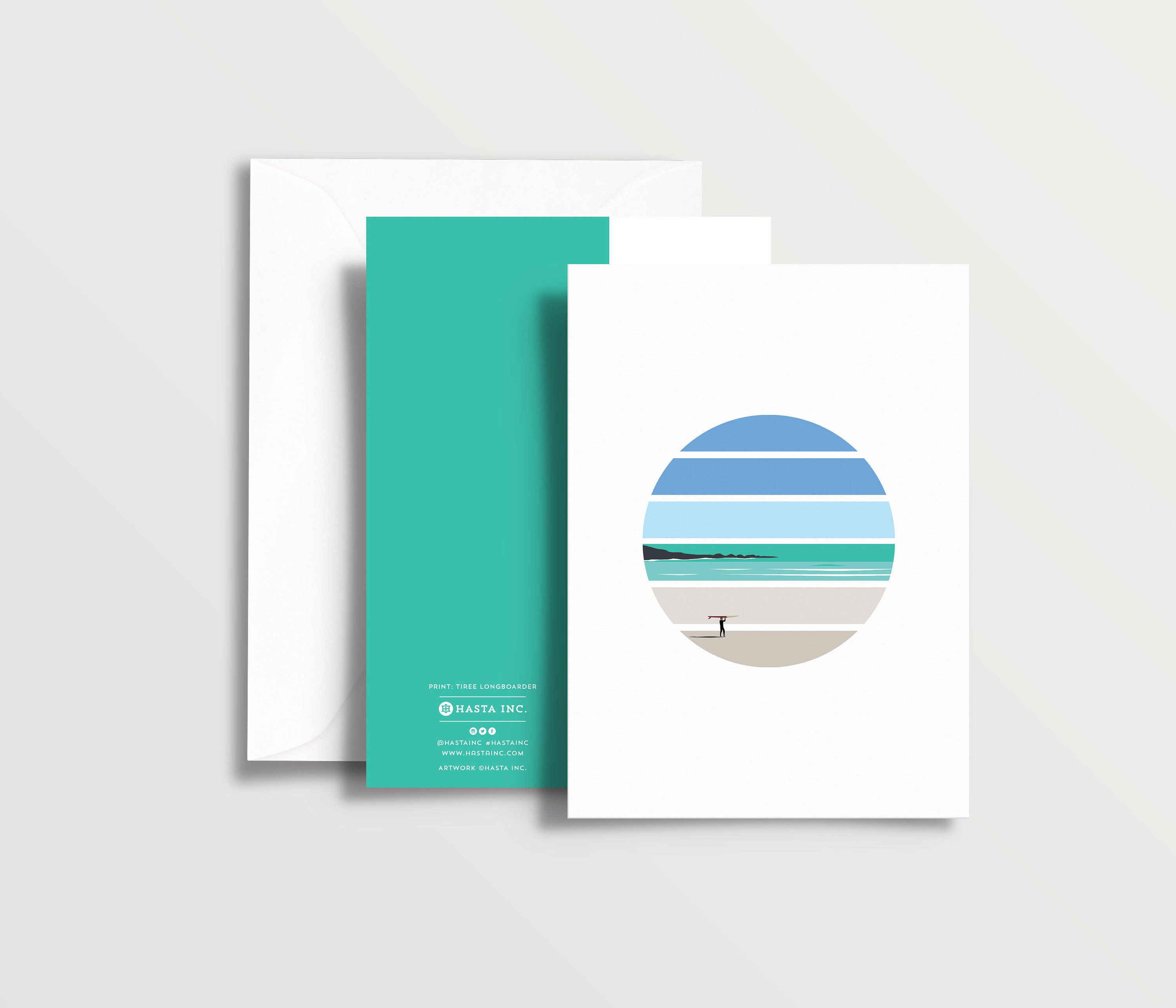 Tiree Longboarder Greeting Card // Print, Ocean, Sea, Surf, Scotland ...