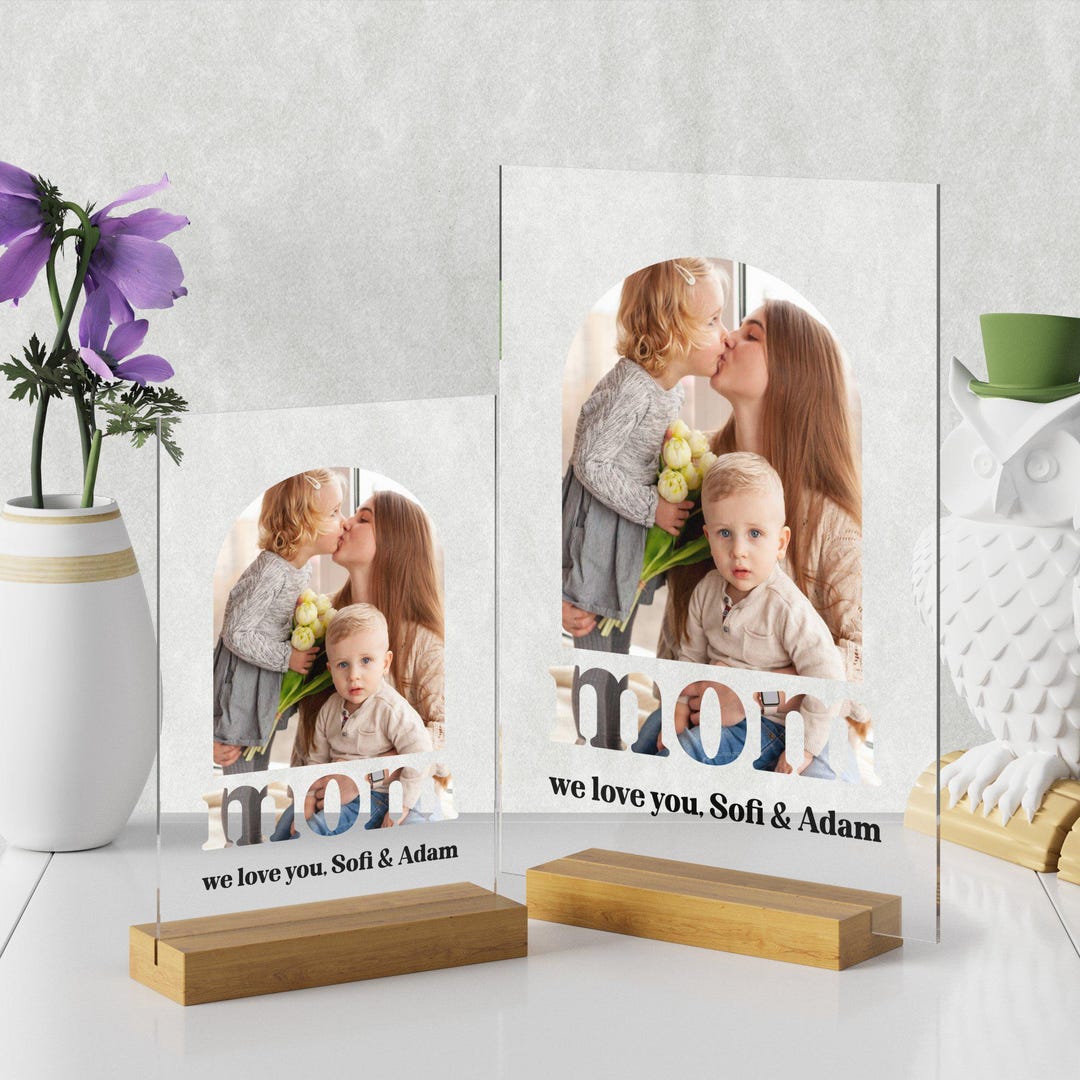 Custom LED Acrylic Plaque for Mom – Personalized Photo Night Light ...