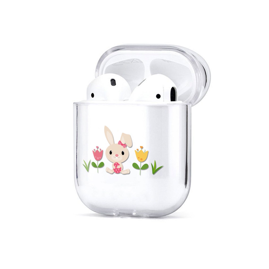 Rabbit Air Pods Clear Case Cute Bunny Airpods Pro Case Flowers - Etsy