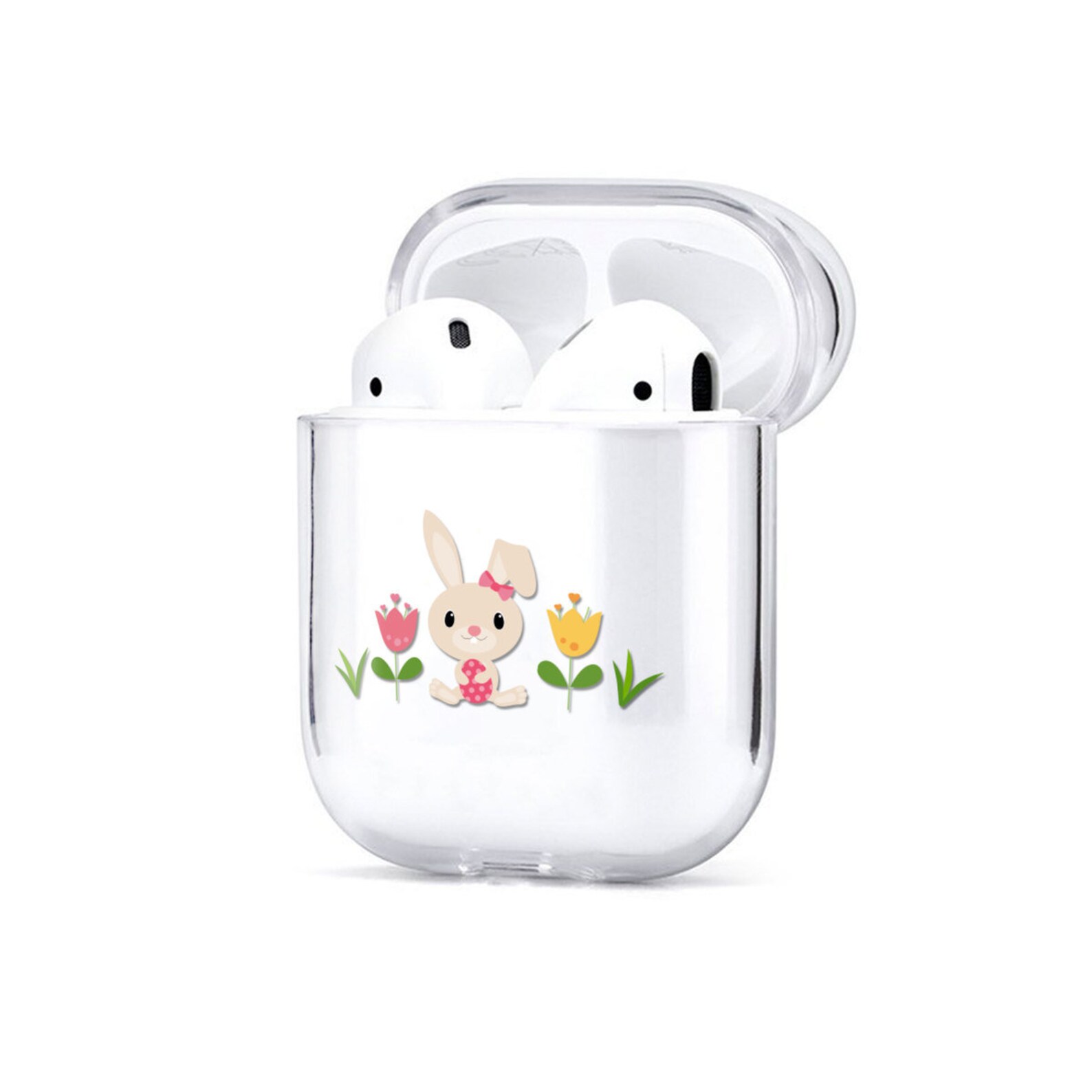 Rabbit Air Pods Clear Case Cute Bunny Airpods Pro Case Flowers - Etsy