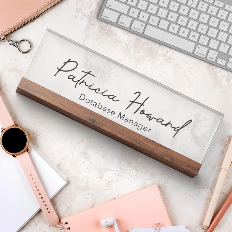 Manager’s Personalized Acrylic Desk Sign – Elegant Name Plate for ...