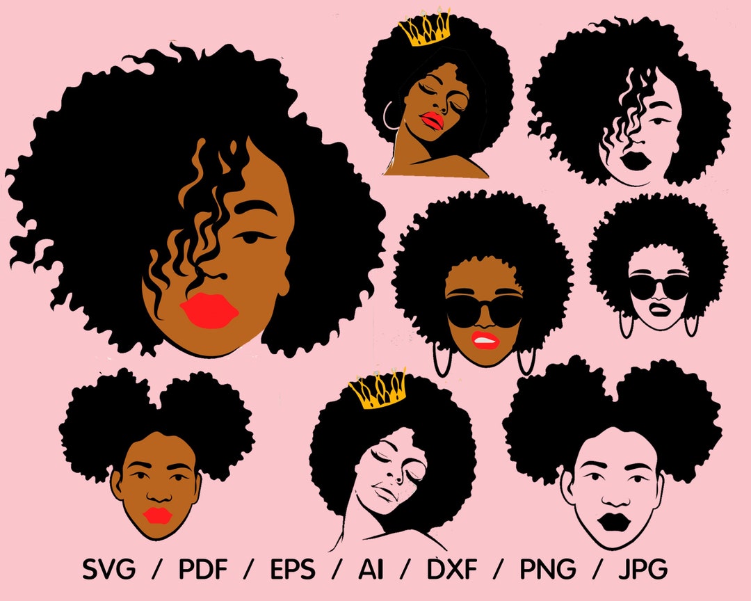 Afro Woman Svg Afro Girl Svg Afro Svg Black Woman Svg Funky Woman Svg ...