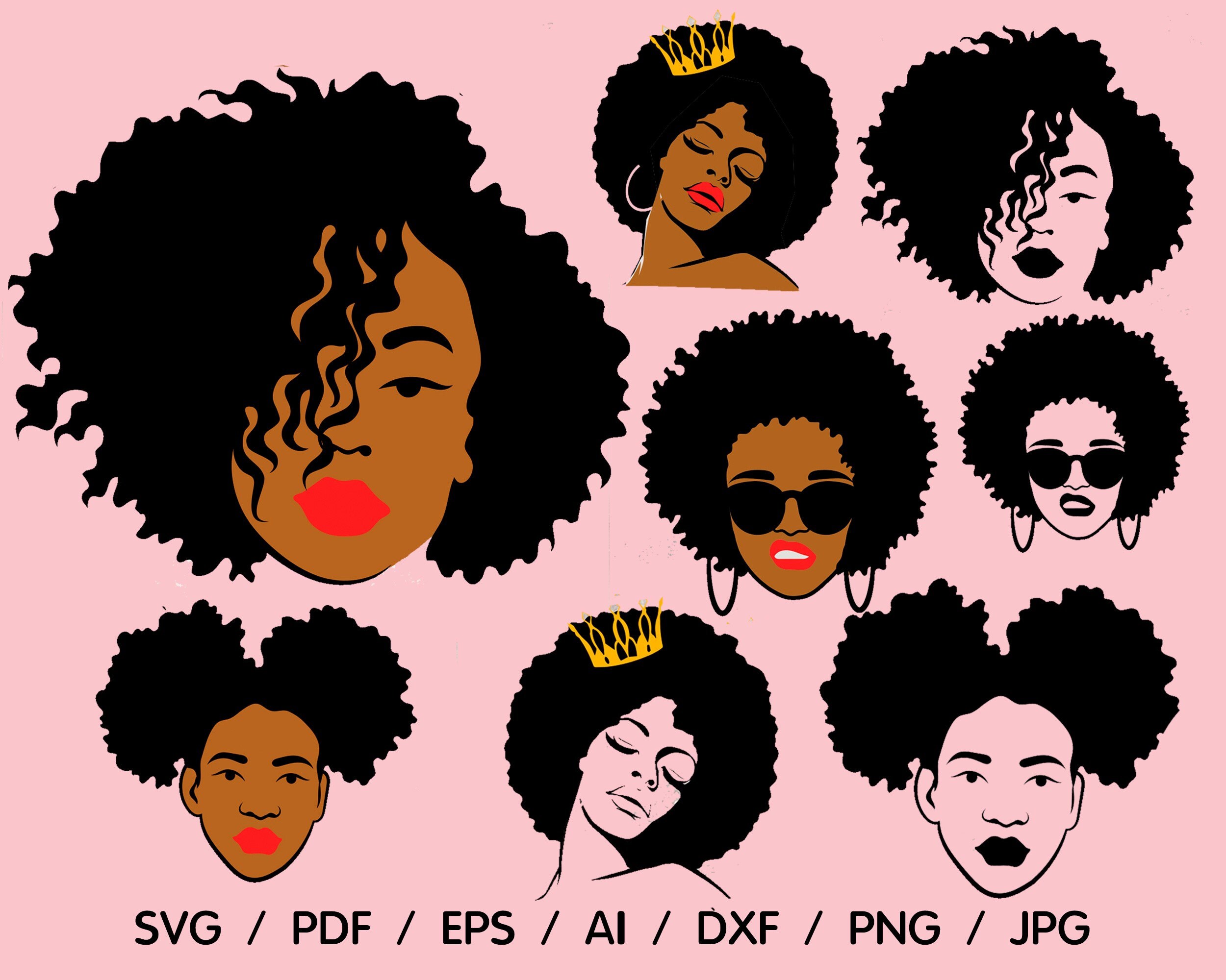 Afro Woman Svg Afro Girl Svg Afro Svg Black Woman Svg Funky - Etsy México