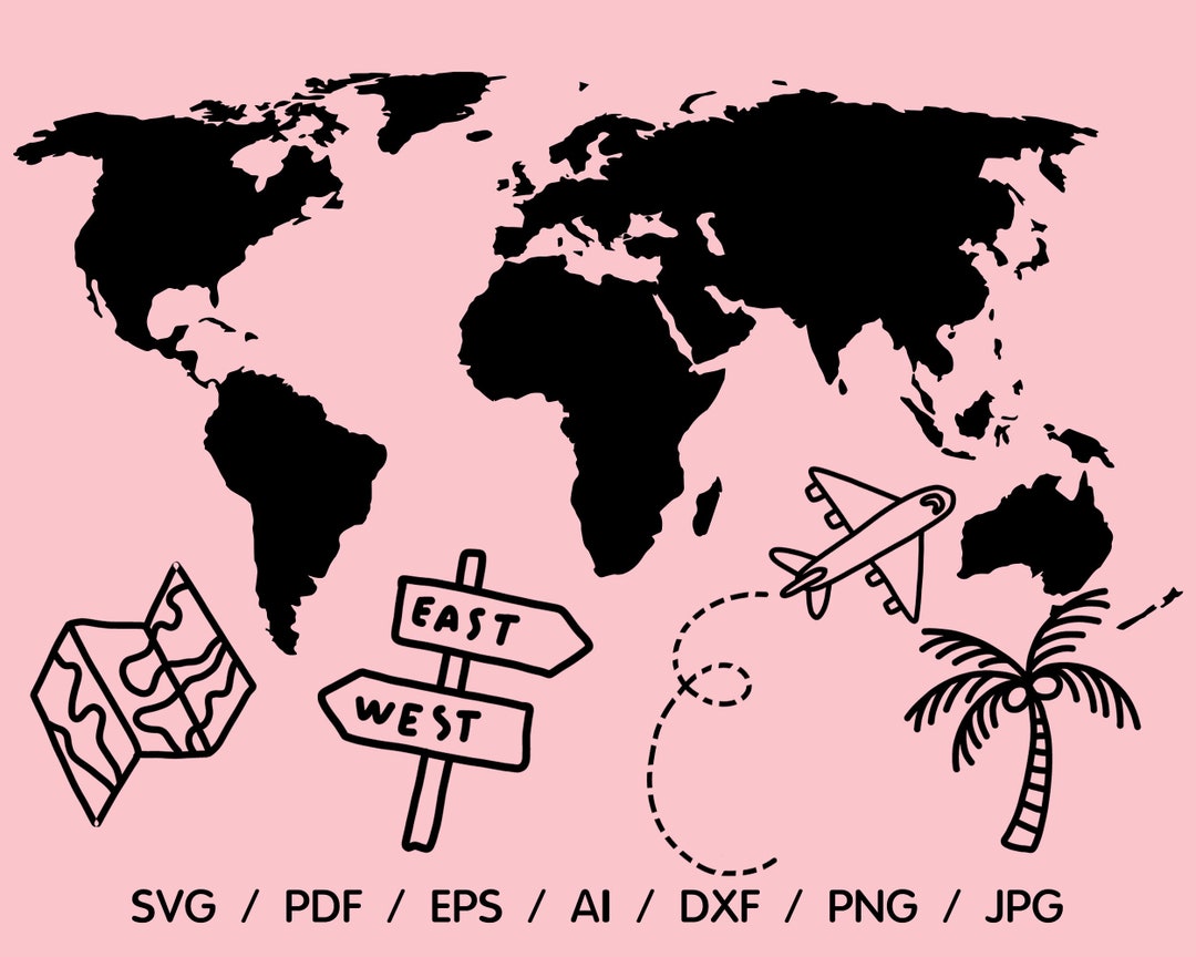Earth Svg World Map Svg World Map Silhouette World Svg Travel Svg ...