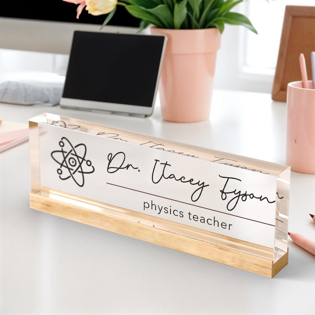 Custom Classroom Desk Sign for Teachers Acrylic Name Plate for ...