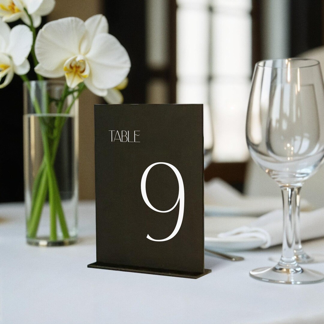 Black Acrylic Table Numbers - Wedding Table Decor - Wedding Signage ...