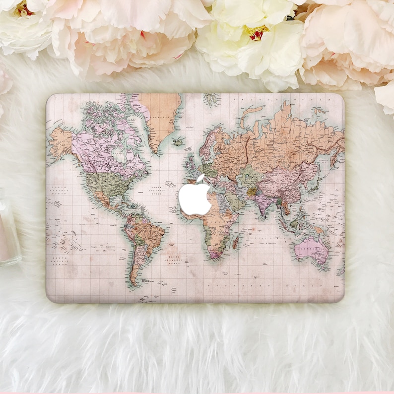 Macbook World Map Skin Macbook Pro Retina Case Macbook Pro 13 | Etsy