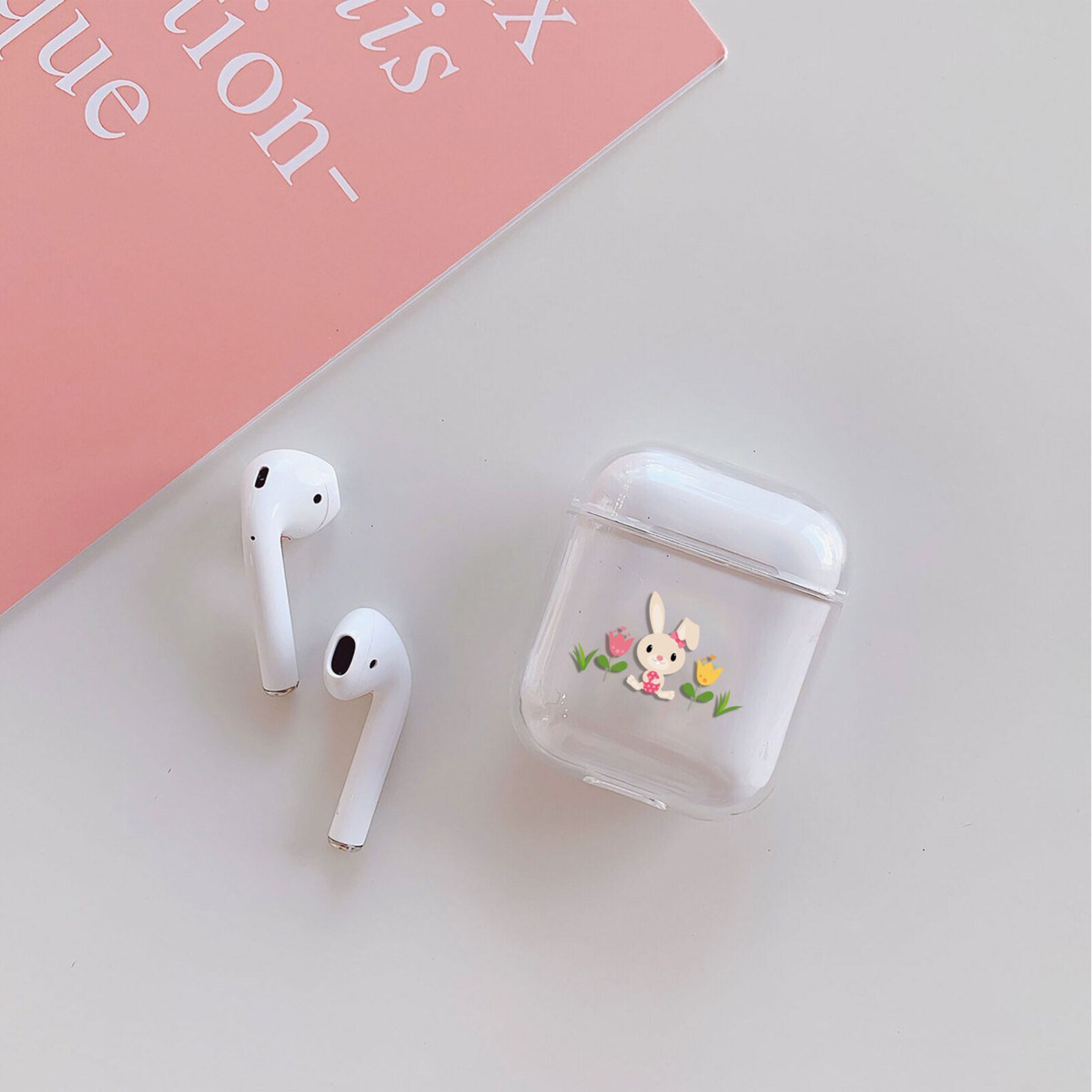 Rabbit Air Pods Clear Case Cute Bunny Airpods Pro Case Flowers - Etsy