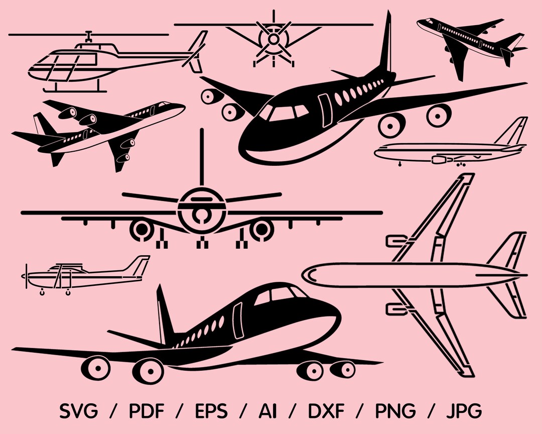 Planes Svg Airplane Svg Files for Cricut Plane Clipart Plane Silhouette ...