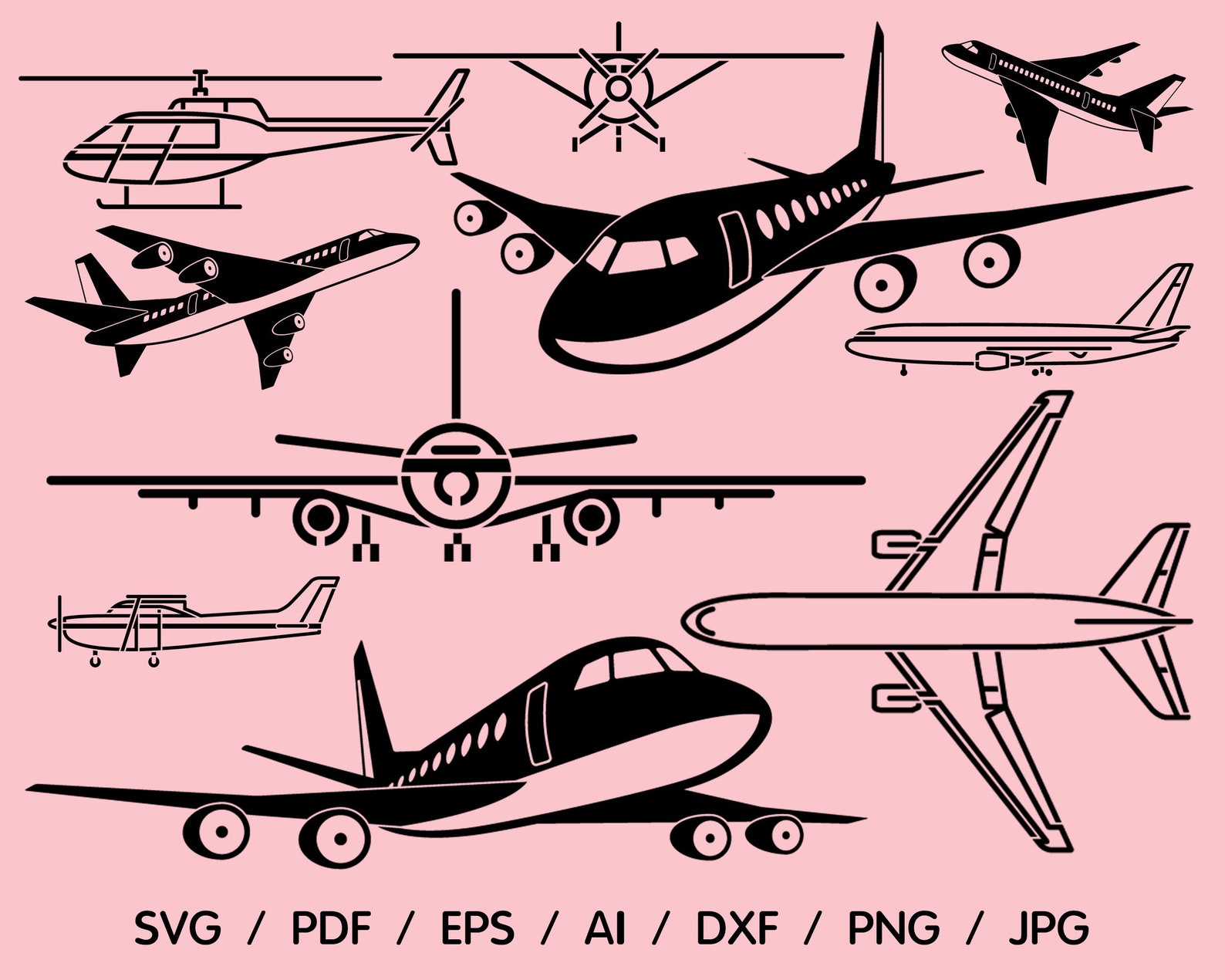 Planes Svg Airplane Svg Files for Cricut Plane Clipart Plane - Etsy