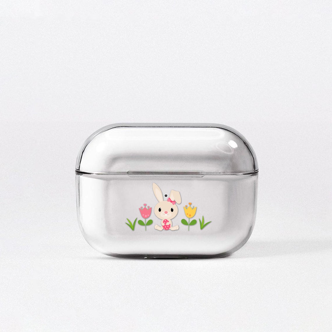 Rabbit Air Pods Clear Case Cute Bunny AirPods Pro Case Flowers | Etsy