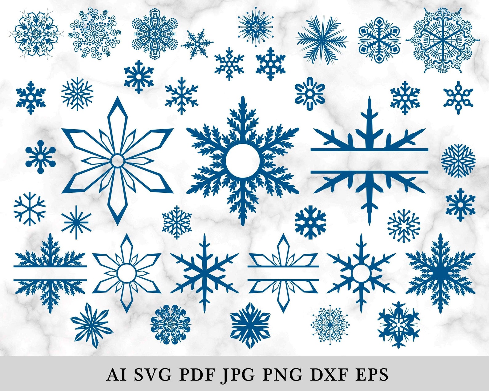 Snowflakes Svg Bundle Snow Svg Christmas Svg File For Cricut Etsy