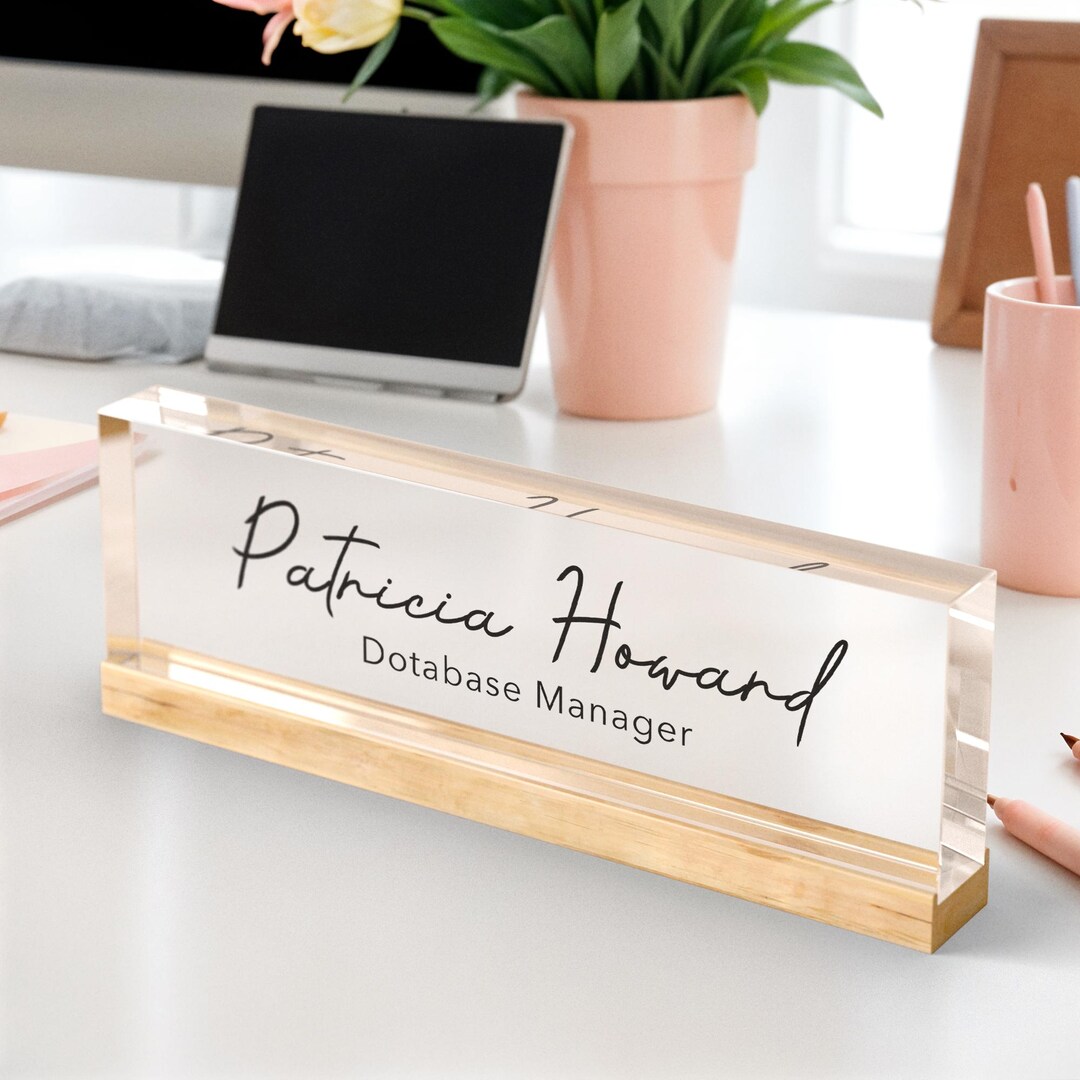 Manager’s Personalized Acrylic Desk Sign – Elegant Name Plate for ...