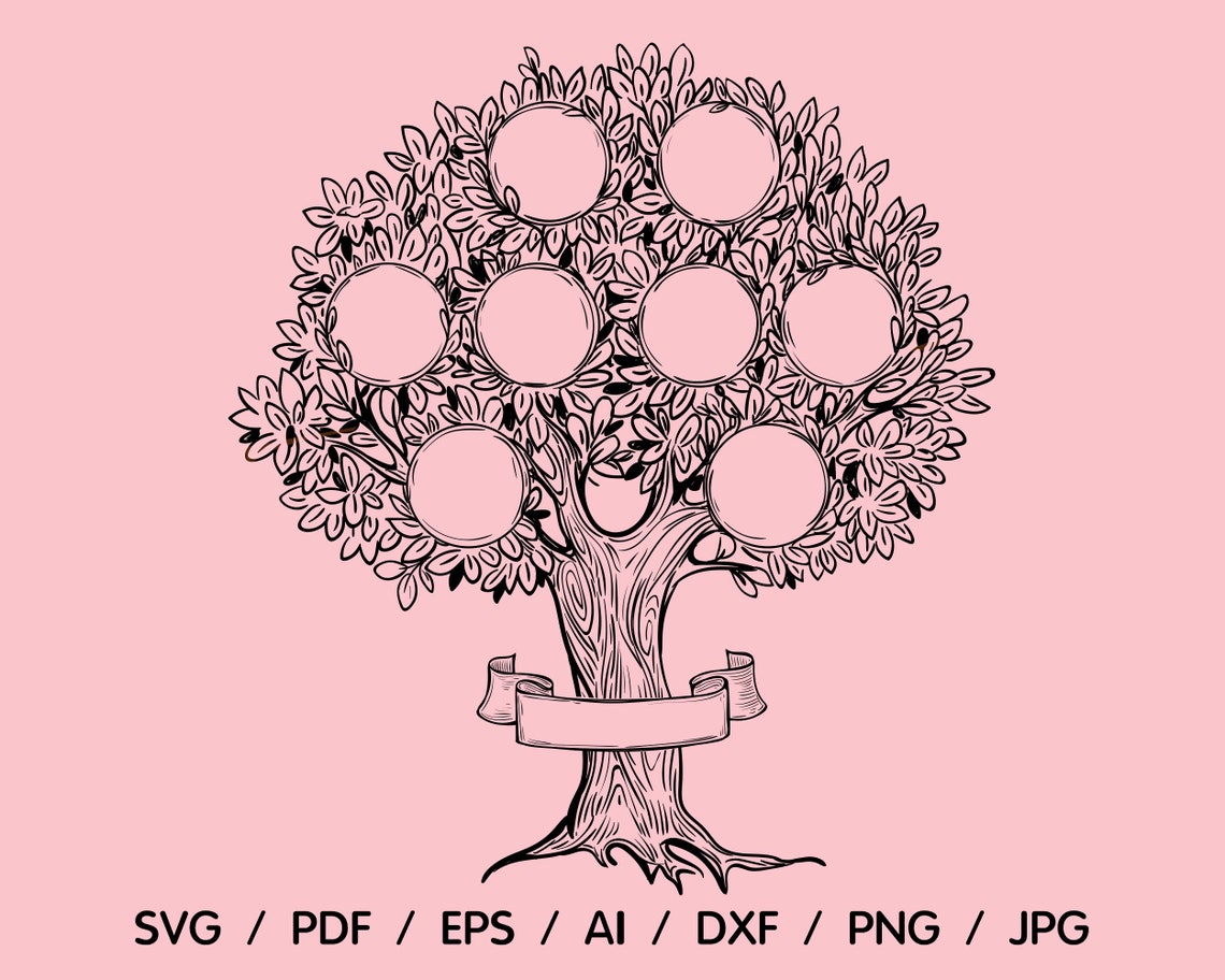 Tree Svg Family Tree Svg Family Svg Tree Monogram Family Tree - Etsy